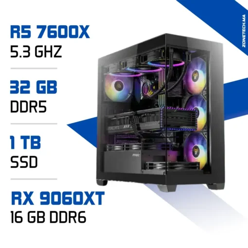 PC Gamer Ryzen 5 7600X / RX 9060 XT 32GB RAM 2TB