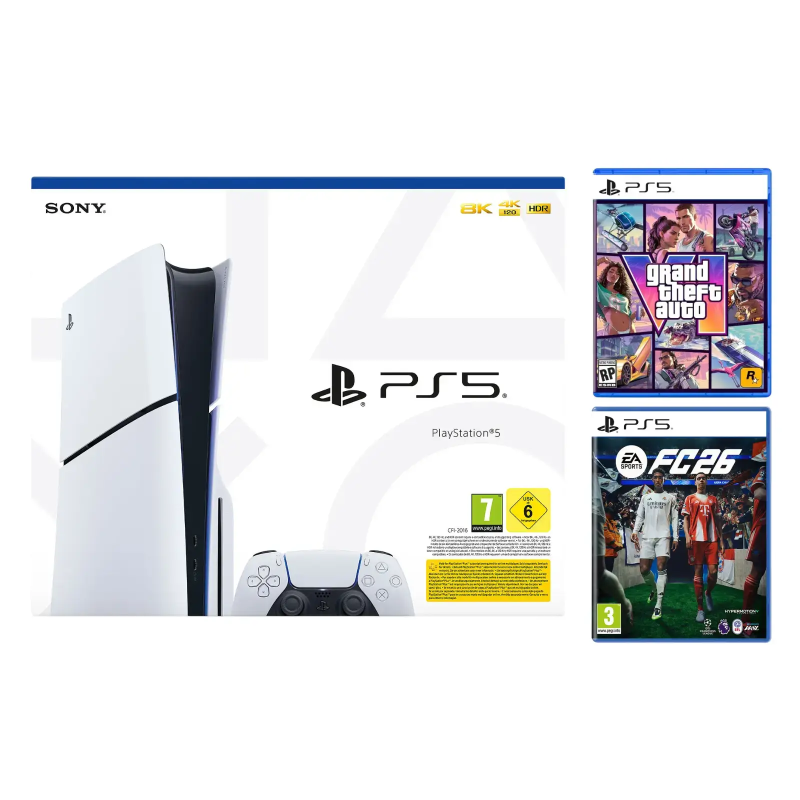 PlayStation 5 Slim Standard + FC 26 + GTA 6